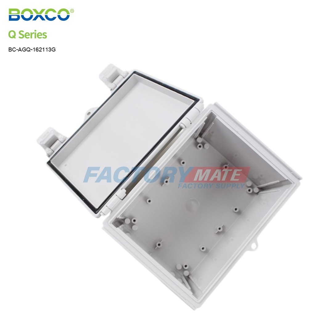BC-AGQ-162113G | กล่องพลาสติกกันน้ำ/กันฝุ่นพร้อมเพลทพลาสติก
