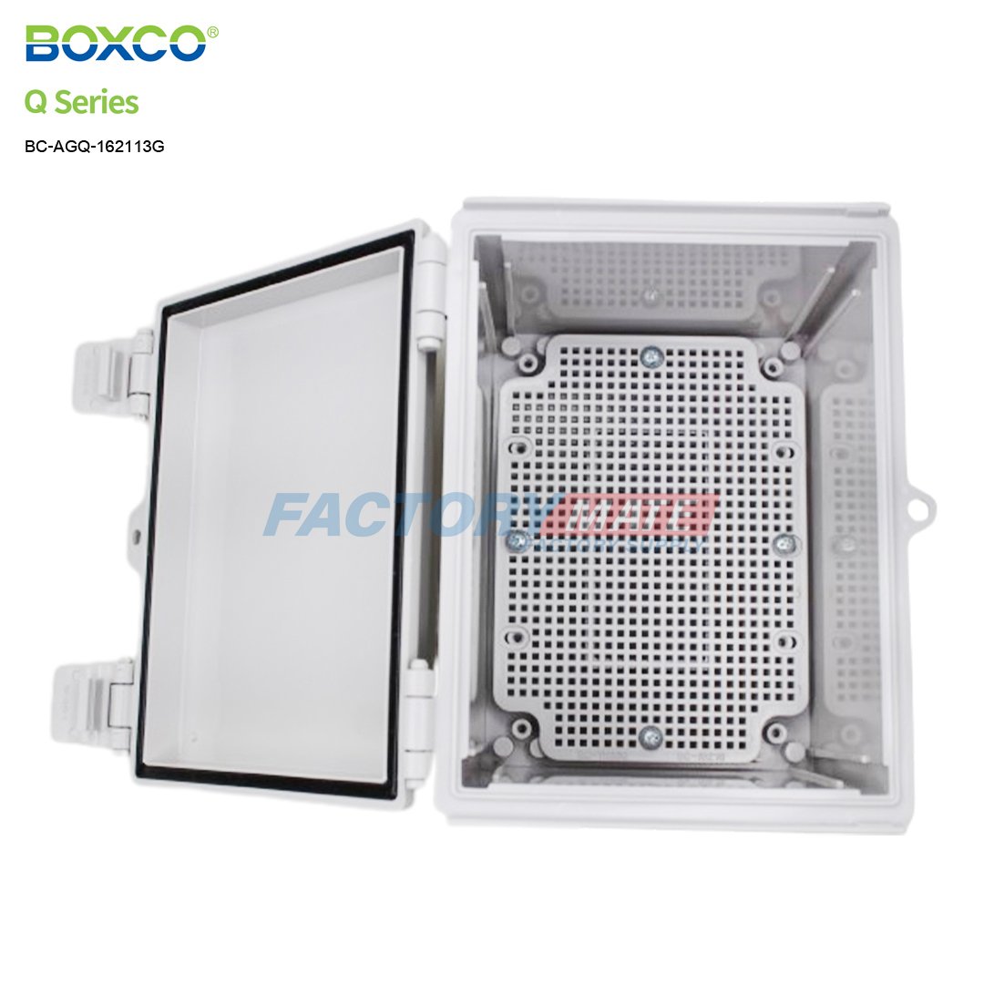 BC-AGQ-162113G | กล่องพลาสติกกันน้ำ/กันฝุ่นพร้อมเพลทพลาสติก - factorymate