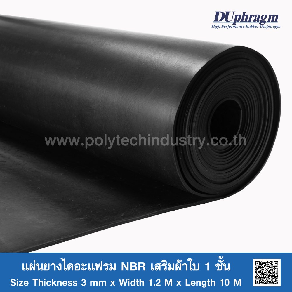 NBR diaphragm rubber sheet reinforced with 1 layer of canvas Thickness ...