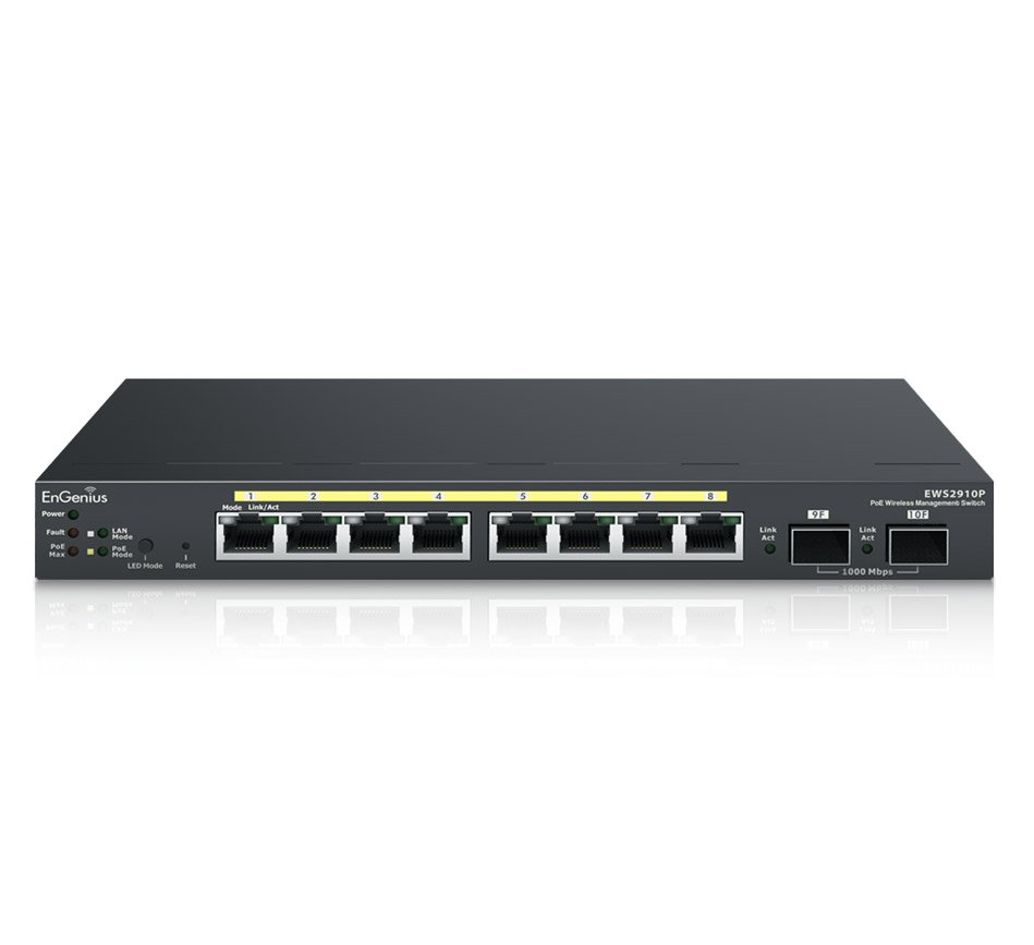 EnGenius EWS2910P 8-Port PoE Gigabit Wireless Controller Switch Managed ...