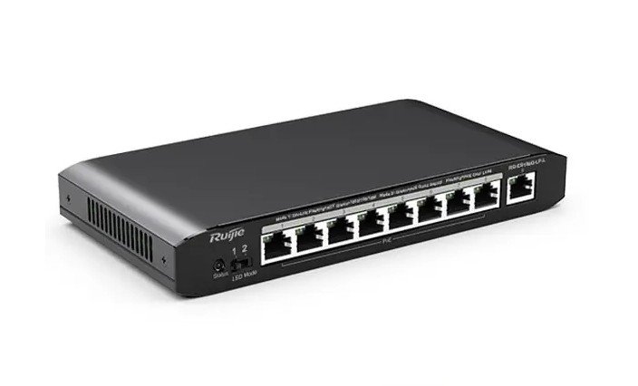 Ruijie RG-ES109G-LP-L UnManaged Gigabit POE Switch 8 Port, POE 54W - easy29