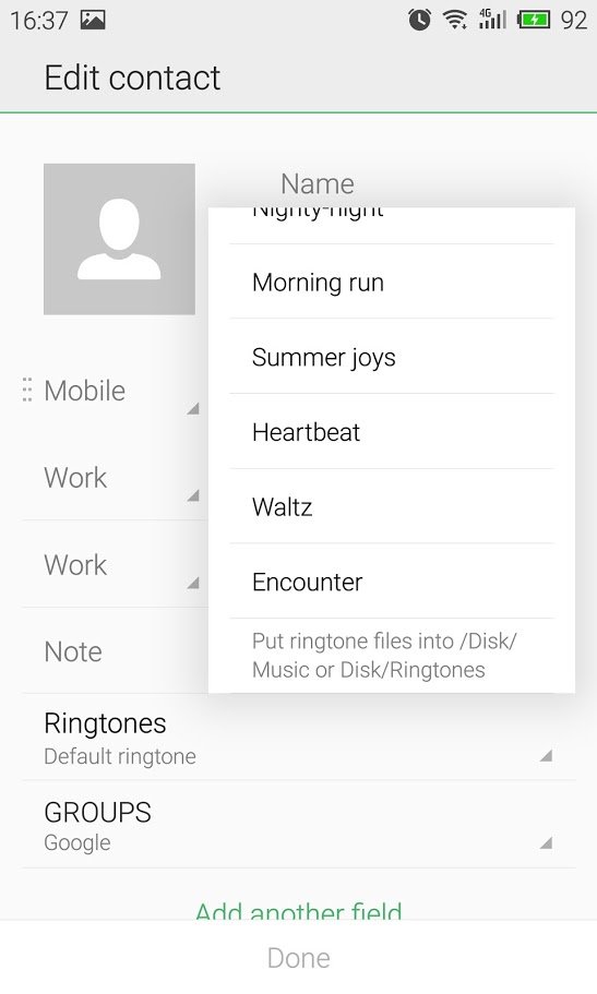 Meizu Flyme : วิธีการตั้งค่า ringtone ให้แต่ละรายชื่อ