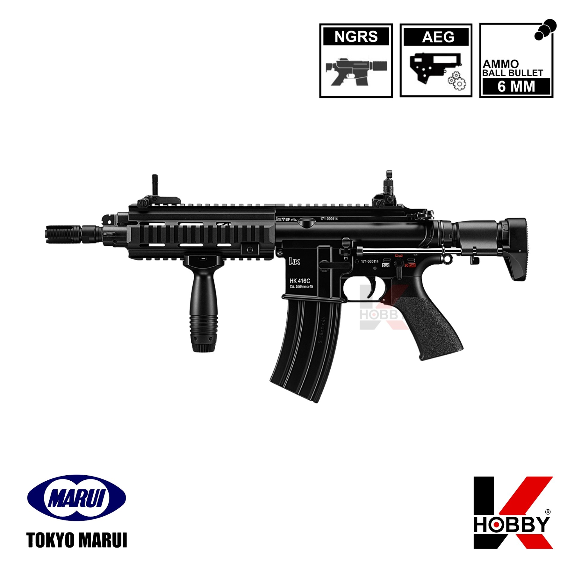 TOKYO MARUI - HK416C Custom (NGRS) ปืนยาวไฟฟ้า โบลว์แบล็ค