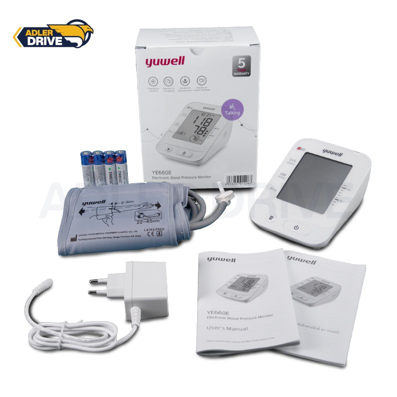 เครื่องวัดความดันโลหิต Yuwell รุ่น YE-660E - adlerdrive