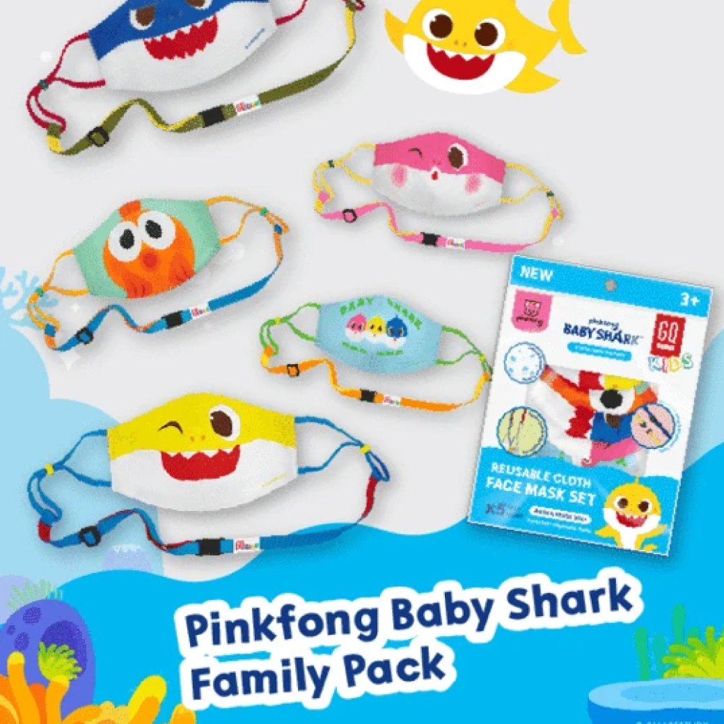 GQWhite™ Kids Mask Pinkfong Baby Shark Pattern Mask - mommories-store