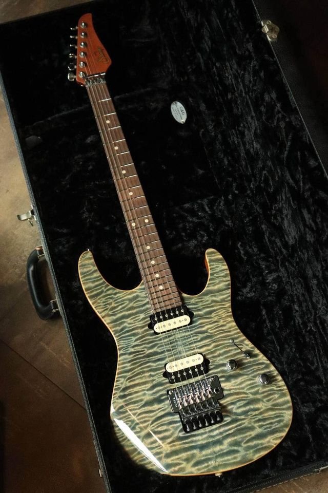 Suhr Modern Mahogany Trans Blue Denim Quilt Brazilian (3.4kg) - fusionmusic