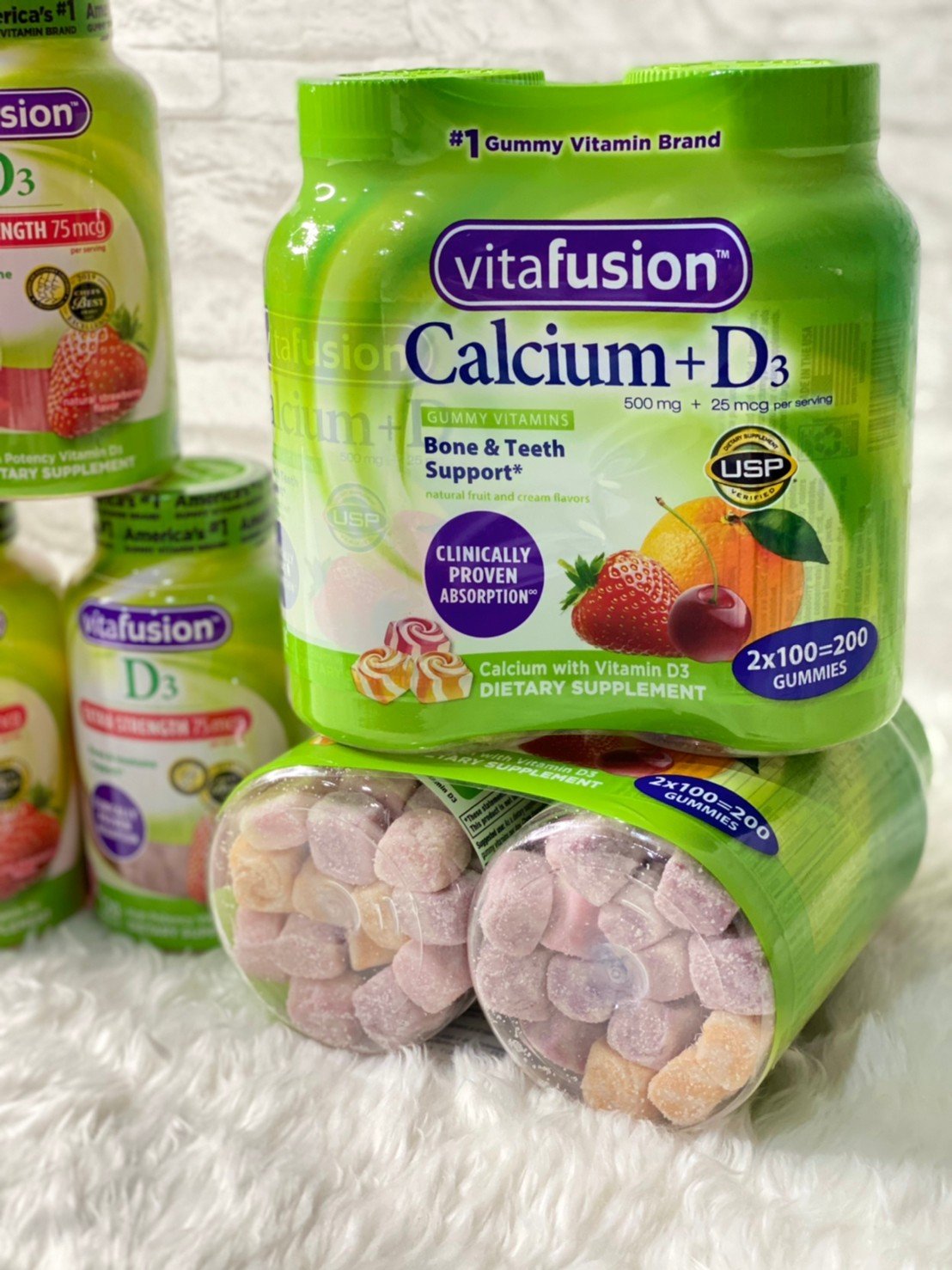 Vitafusion Calcium + D3 Gummy Adult (แพ็คคู่) - chop-shopp