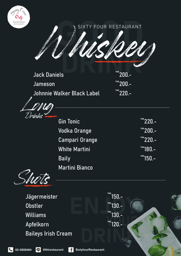 Menu | Sixty Four Restaurant (64 Restaurant) - 64restaurant