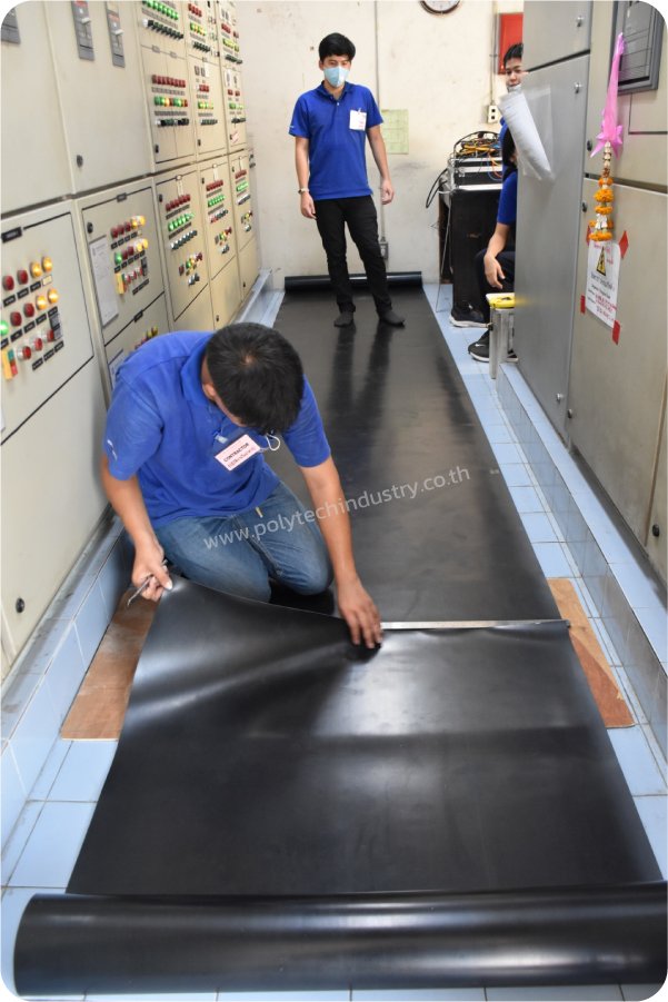 Installation electrical insulation rubber sheet, Kibun Thailand Co., Ltd. - polytechindustry
