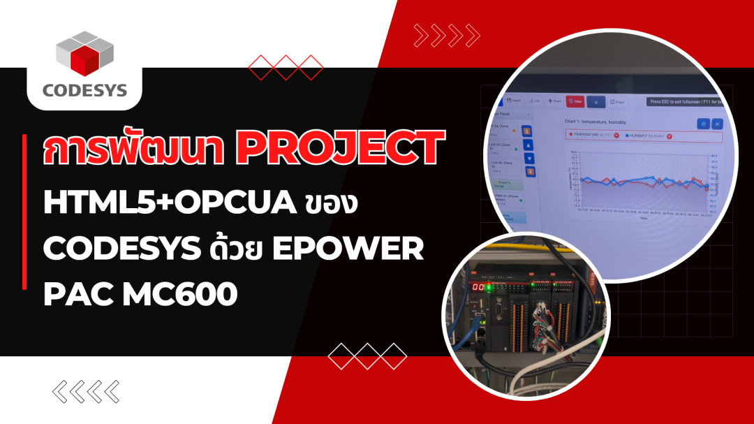 HTML5 + OPC UA ของ Codesys ด้วย Epower PAC MC600