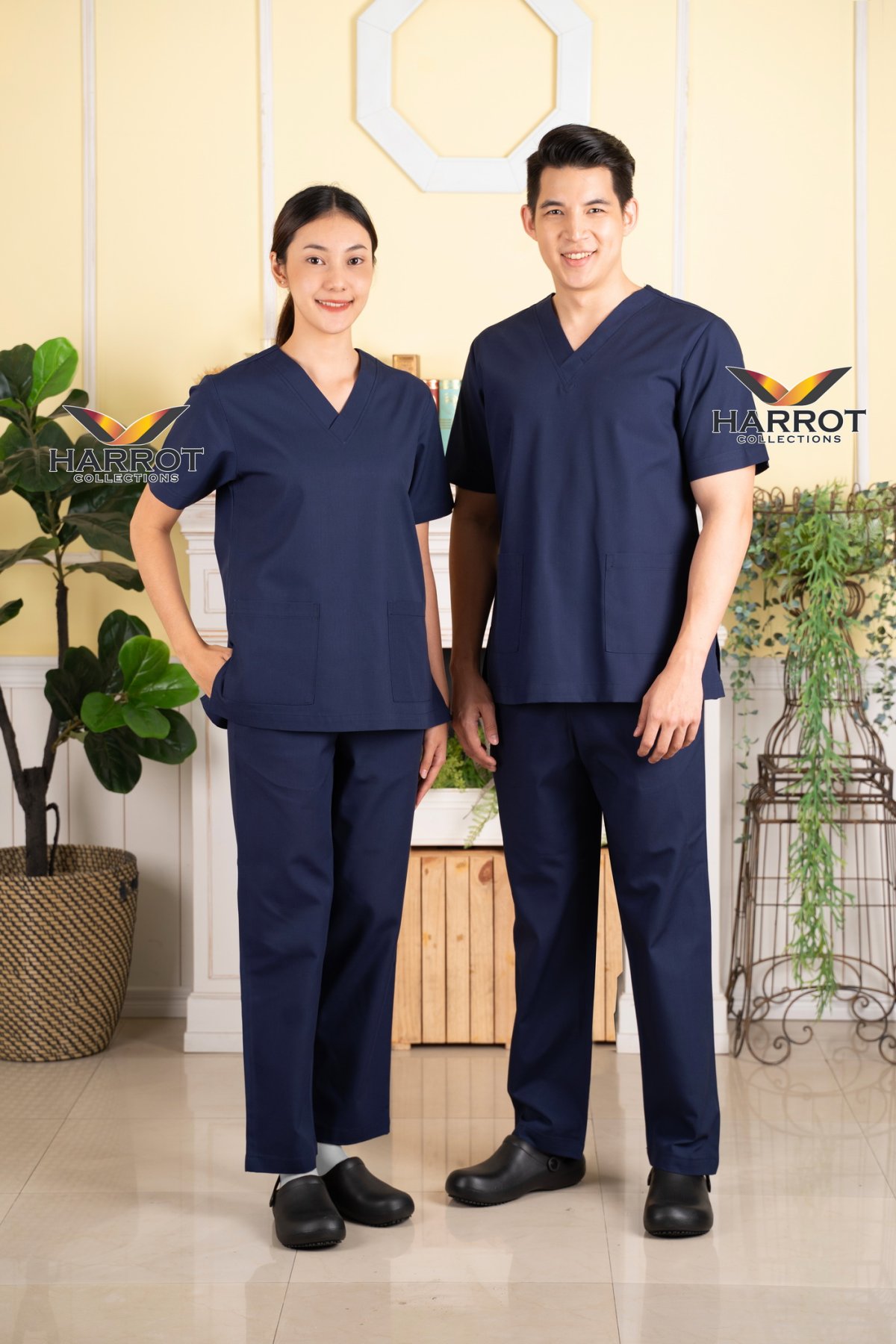 Dark blue short sleeve scrub set (HPG0151) - harrot