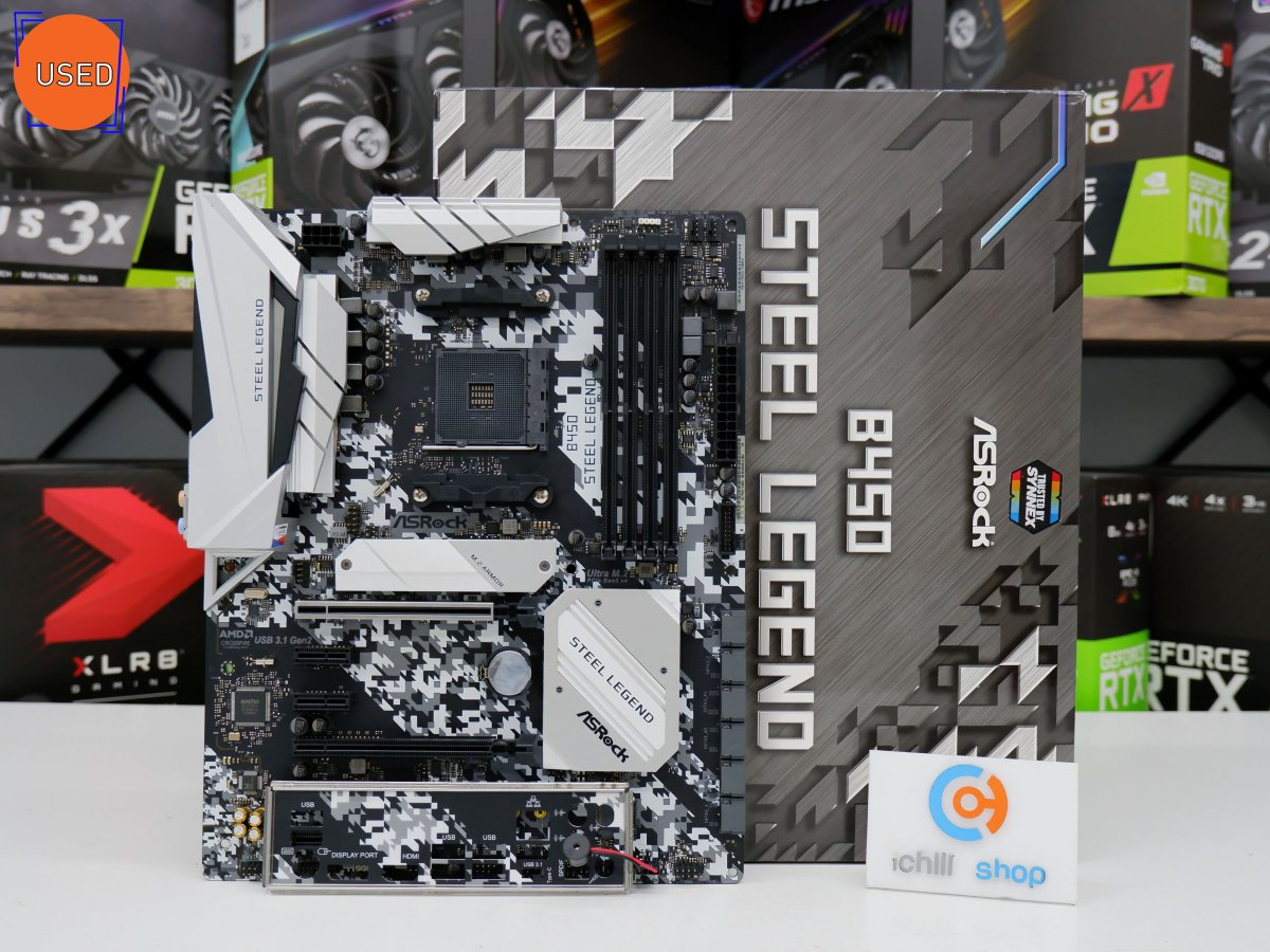 MAINBOARD (เมนบอร์ด) ASROCK B450 STEEL LEGEND P12500 - ichillshop