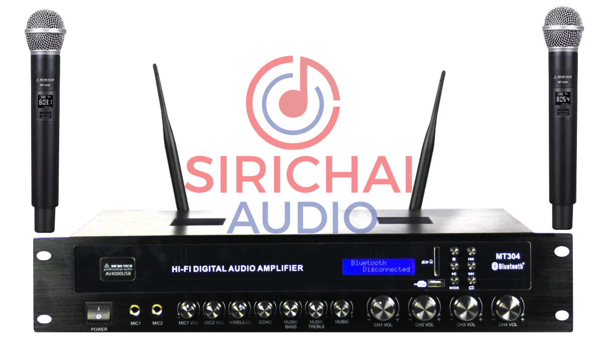 เพาเวอร์ปรี4ชาแนล(พร้อมไมค์ลอย) MICROTECH รุ่น MT304 - sirichaiaudio