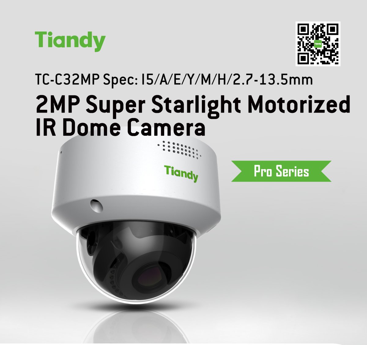 TC-C32MP Tiandy 2MP Super Starlight Motorized IR Dome Camera - aimgroup