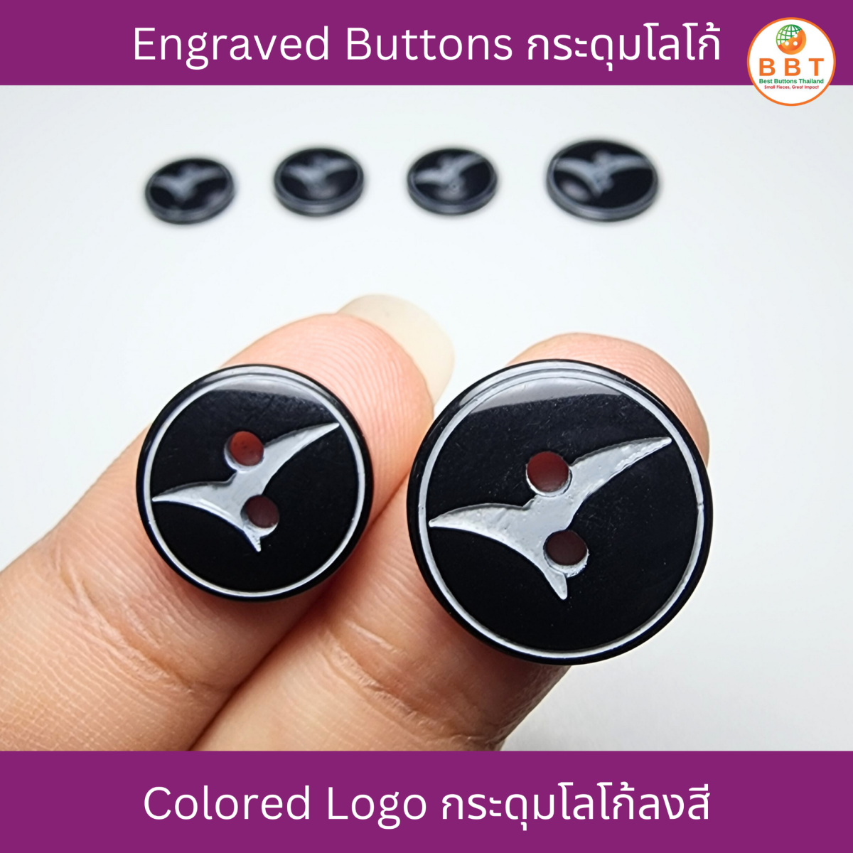 Colored Logo Buttons - bestbuttonsthailand