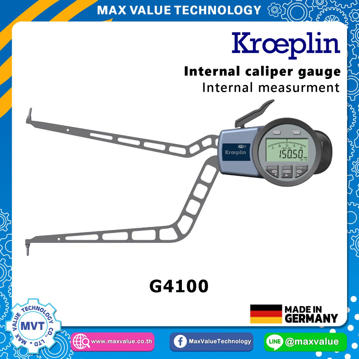 G4100 - Internal Caliper Gauge (Electronic) 100-150 mm - maxvalue