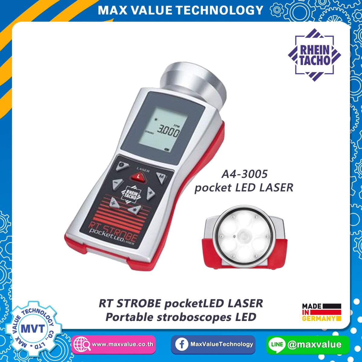 Portable stroboscope RT STROBE pocketLED LASER - maxvalue