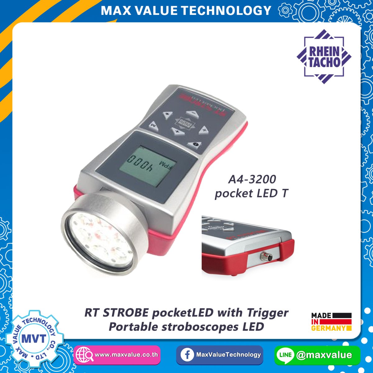 Portable stroboscope RT STROBE pocketLED with Trigger - maxvalue