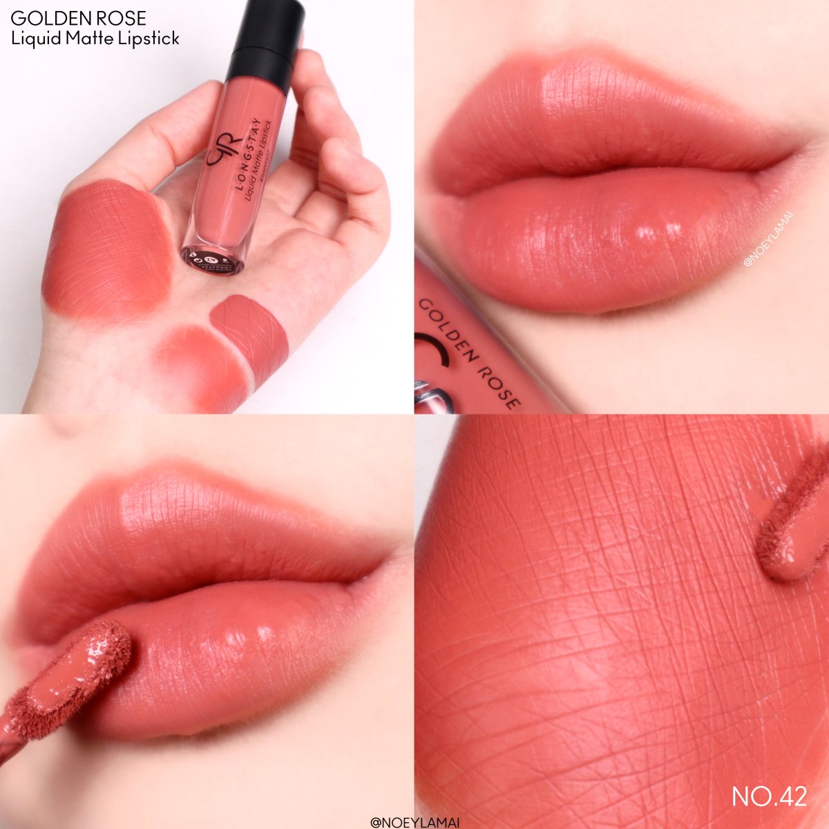 โกลเด้น โรส ลองสเตย์ ลิควิด แมท ลิปสติก ลิปจิ้มจุ่ม แมท 5.5มล. เบอร์ 42 Golden Rose Longstay ...
