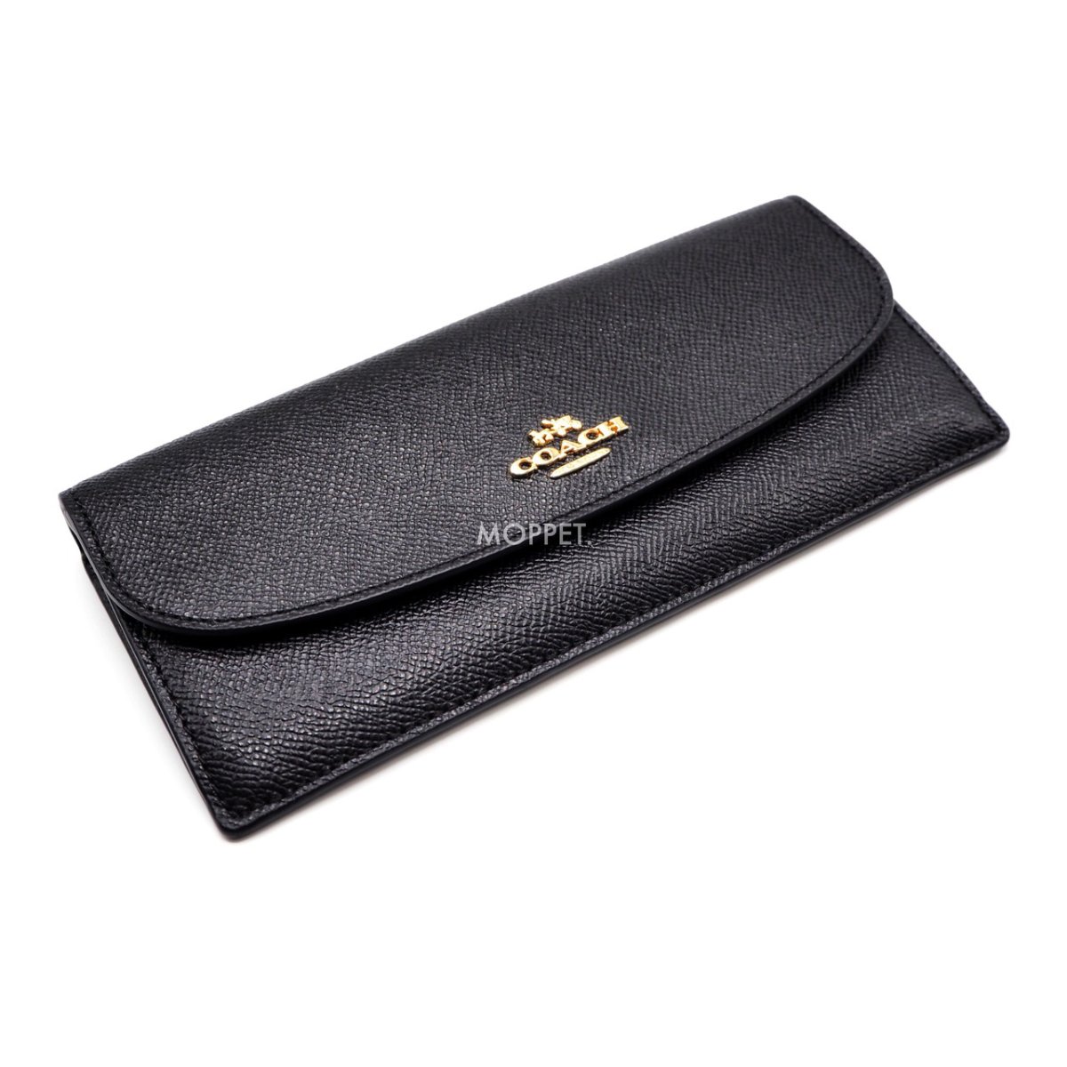 New Coach Soft Long Wallet in Black Leather GHW - moppetbrandname