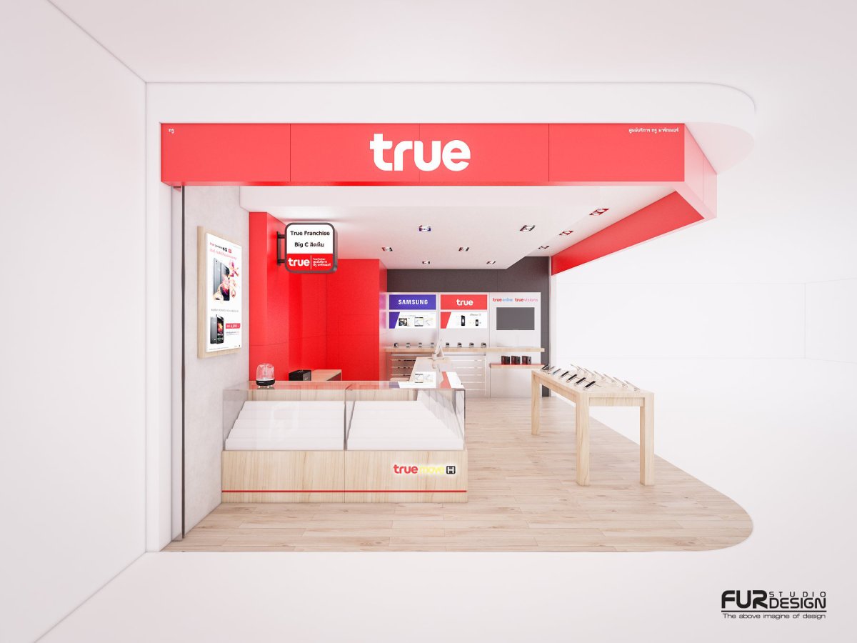 ออกแบบ 3D ร้านจำหน่ายมือถือ True shop สถานที่ : BIG C สัตหีบ จ. ชลบุรี ...