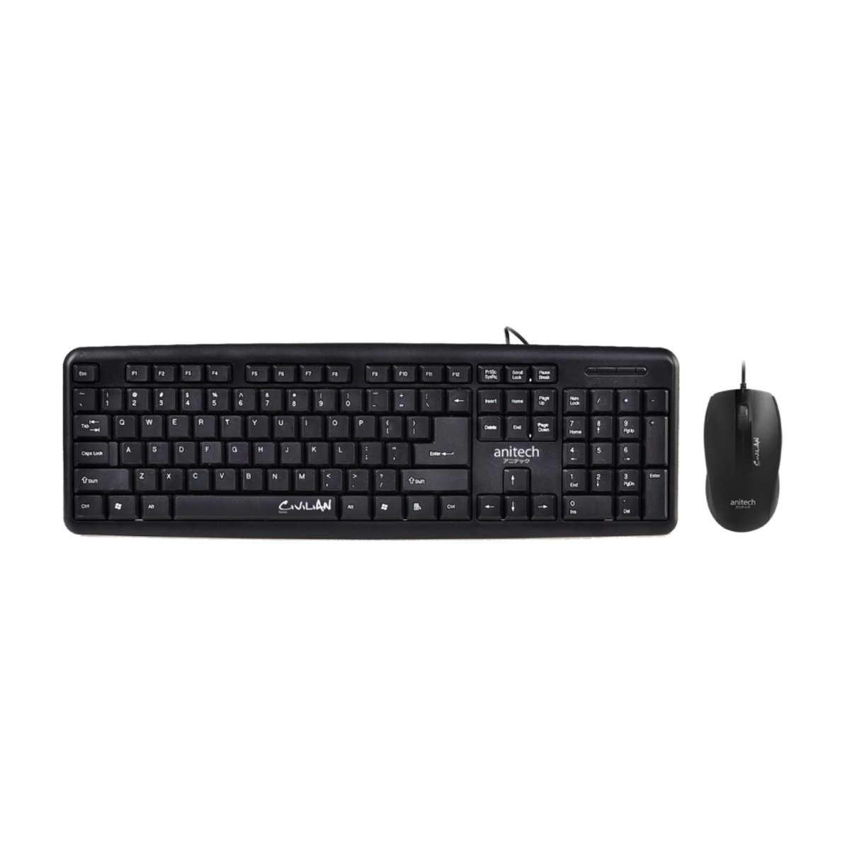Anitech Keyboard And Mouse PA800 Black - tnmagnate