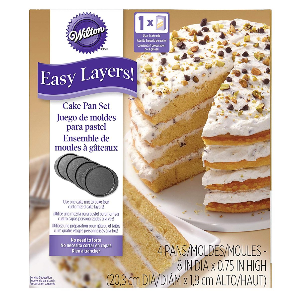 2105-0188 4PC EASY LAYERS 8IN ROUND - bakeryland
