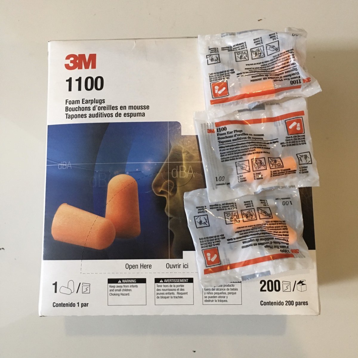 3M 1100 Foam Earplugs - isth