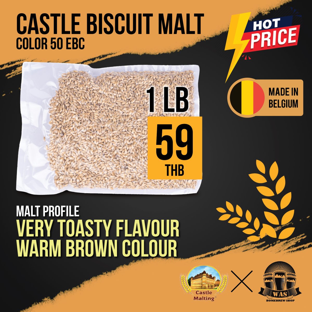Castle Malt Biscuit 50 EBC 1 Lb - washomebrew