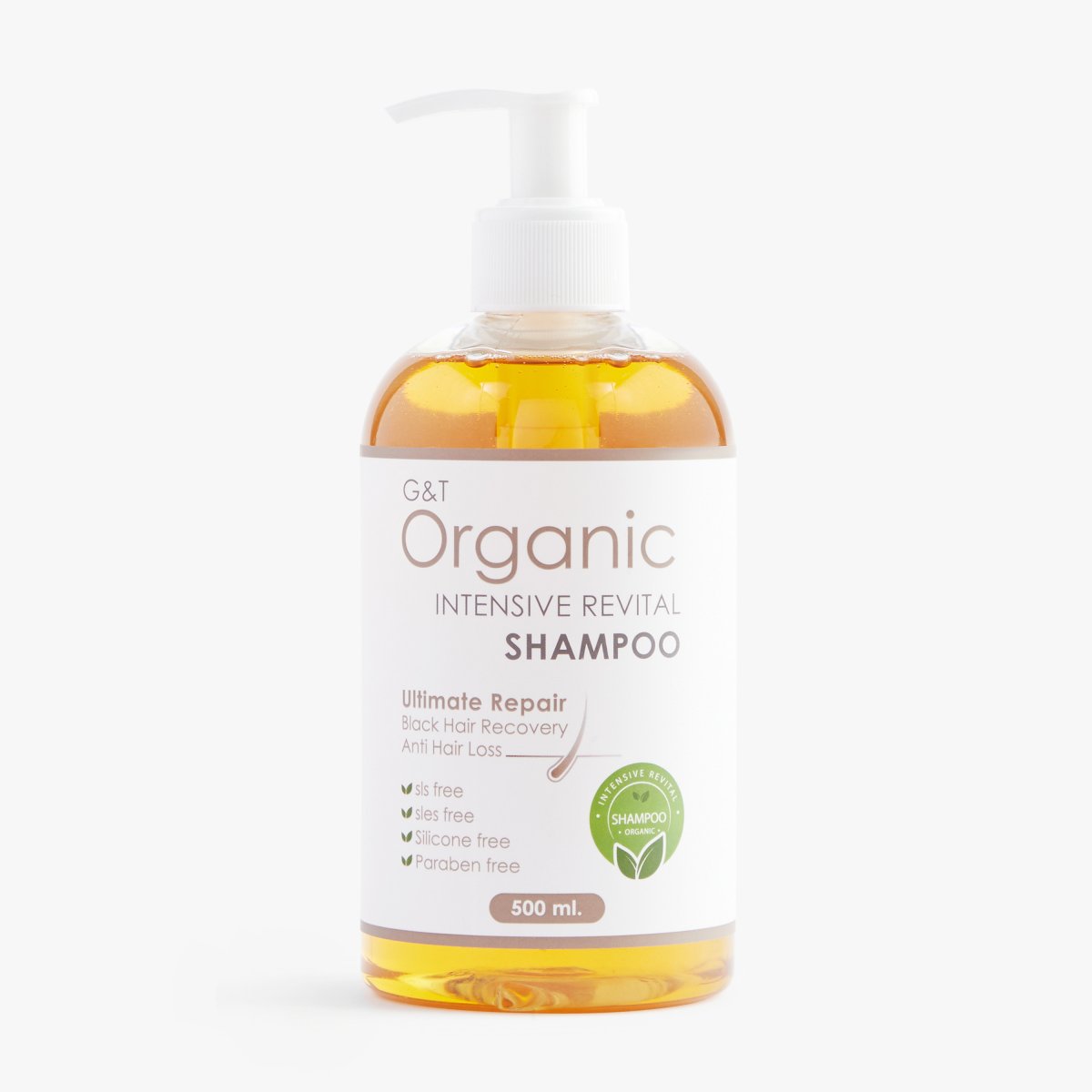 แชมพูลดผมหงอก ผมขาว ลดการหลุดร่วงของเส้นผม G&T Organic Intensive ...