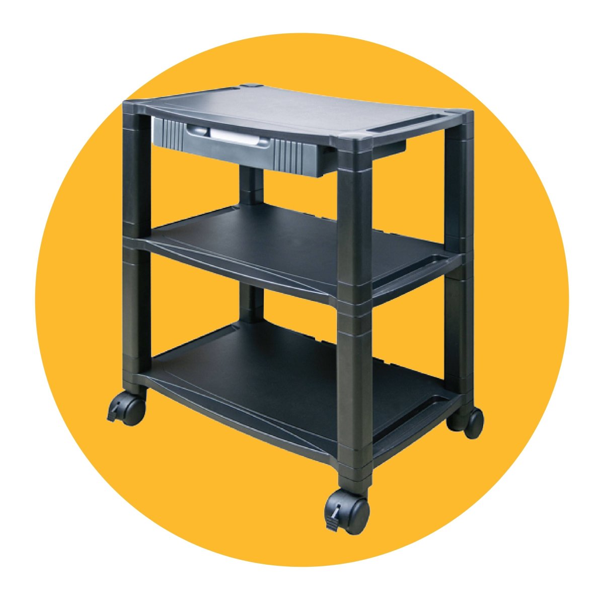 AIDATA XL Printer Cart Three-Shelves with Drawer (PC003DL) - bigkidinoffice