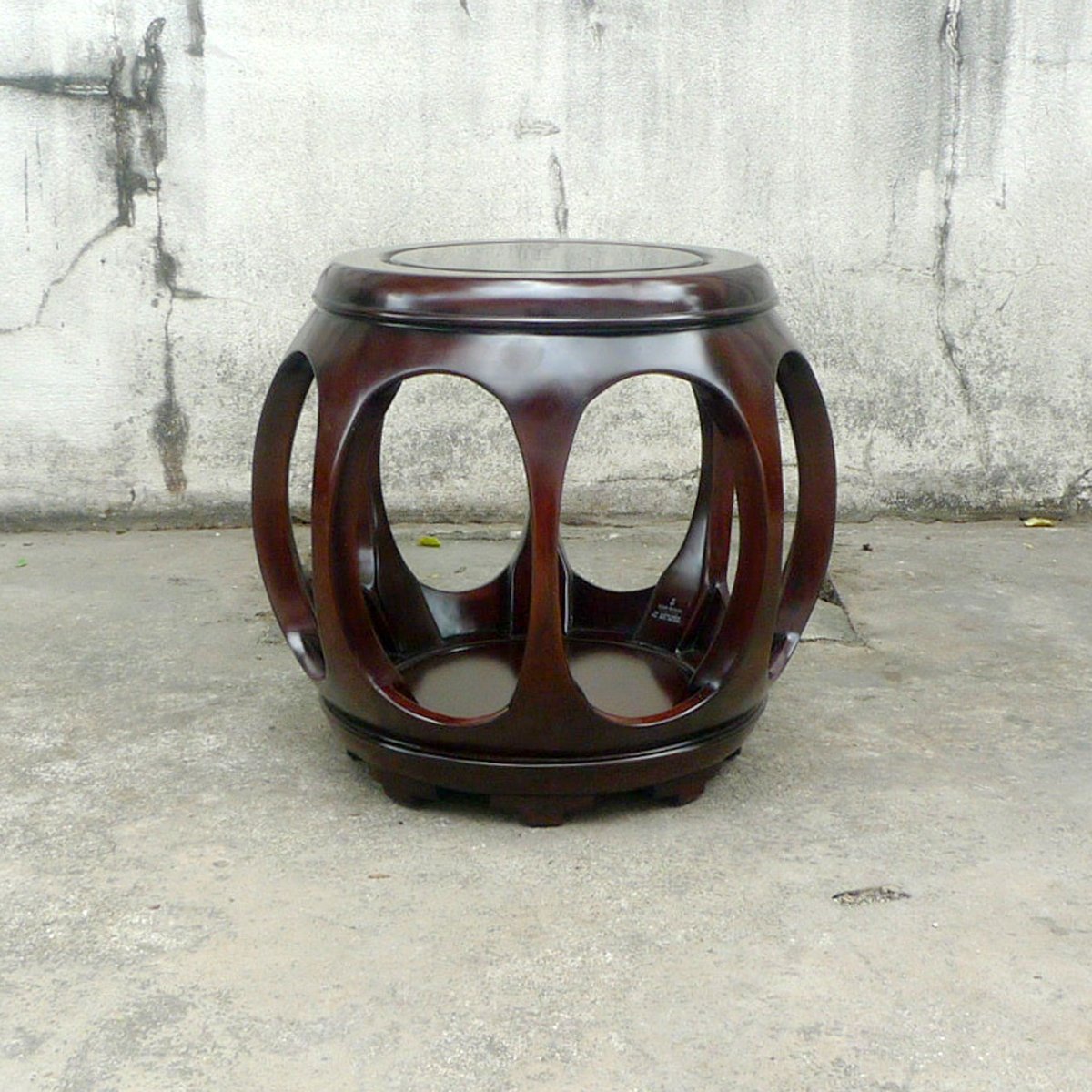 สตูลกลมทรงฟักทอง Chinese Rosewood pumpkin stool - yongfurniture
