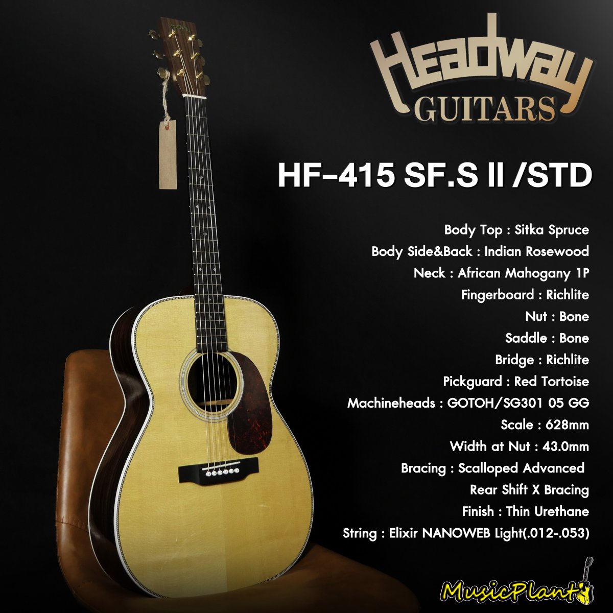 Headway กีตาร์โปร่ง รุ่น HF-415 SF.S Ⅱ /STD - musicplant