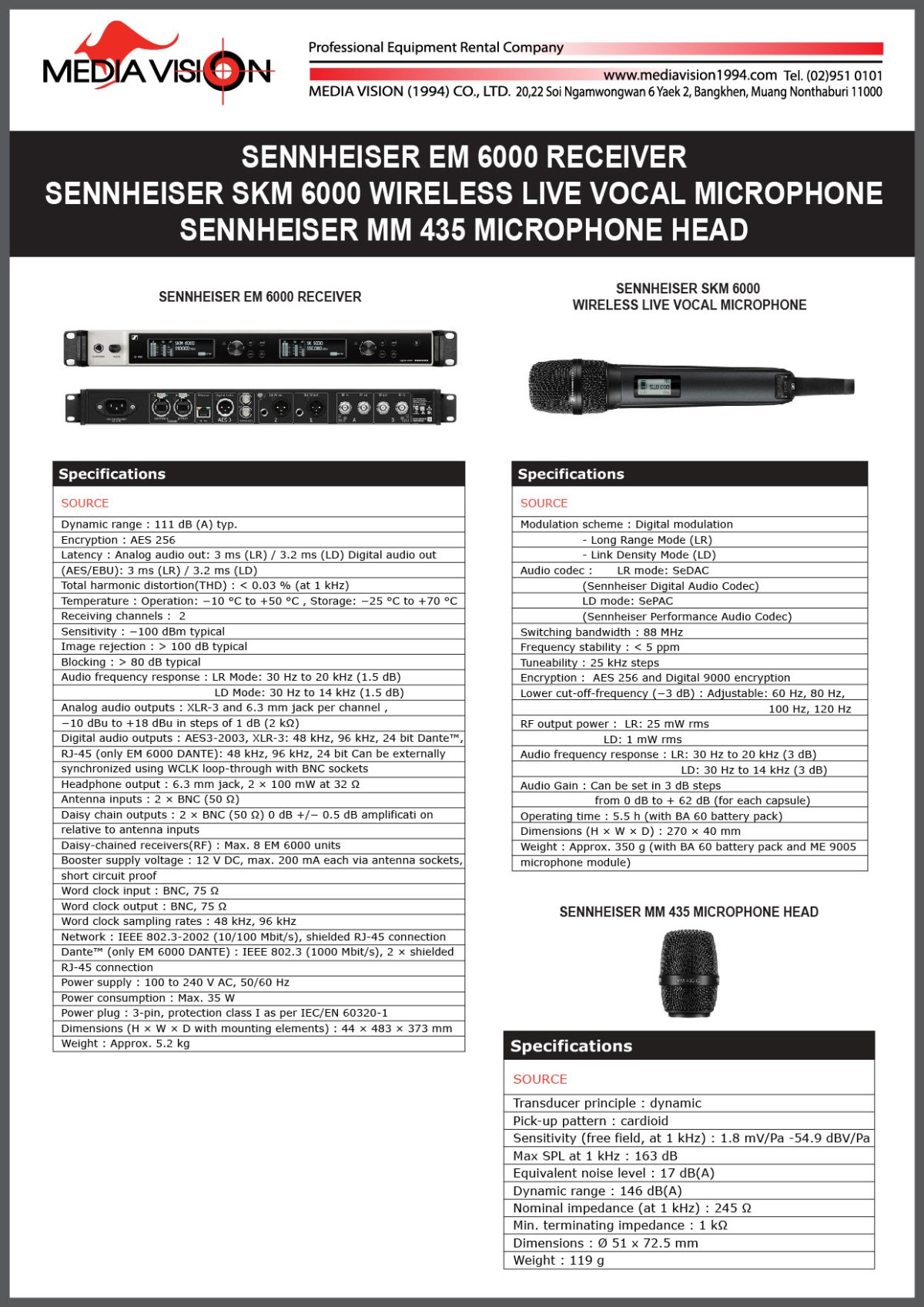 SENNHEISER EM 6000 RECEIVER , SENNHEISER SKM 6000 WIRELESS LIVE VOCAL ...