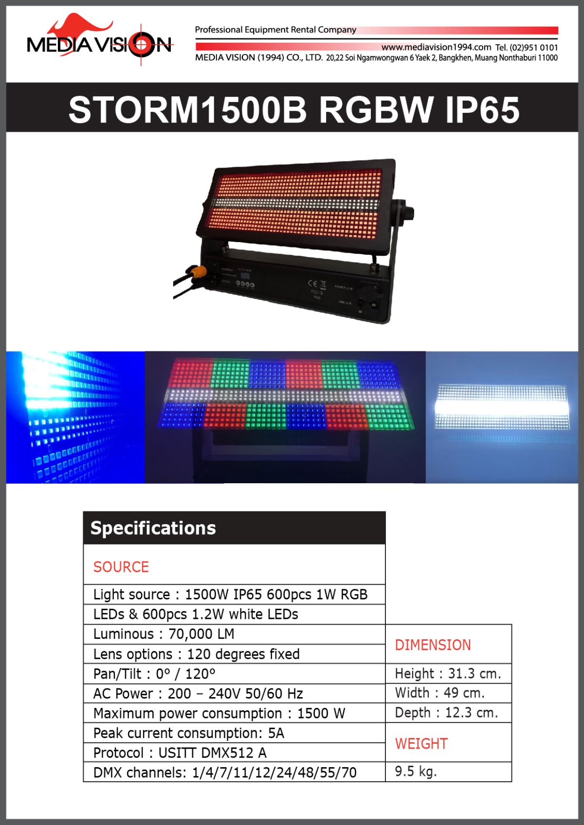 STORM1500B RGBW IP65 - mediavision1994