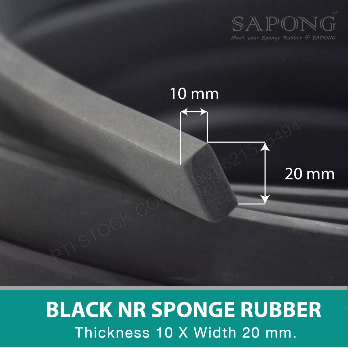 NR Sponge Rubber 10x20 mm. Tel : 022577154 LINE@ @ptirubber - ptistock