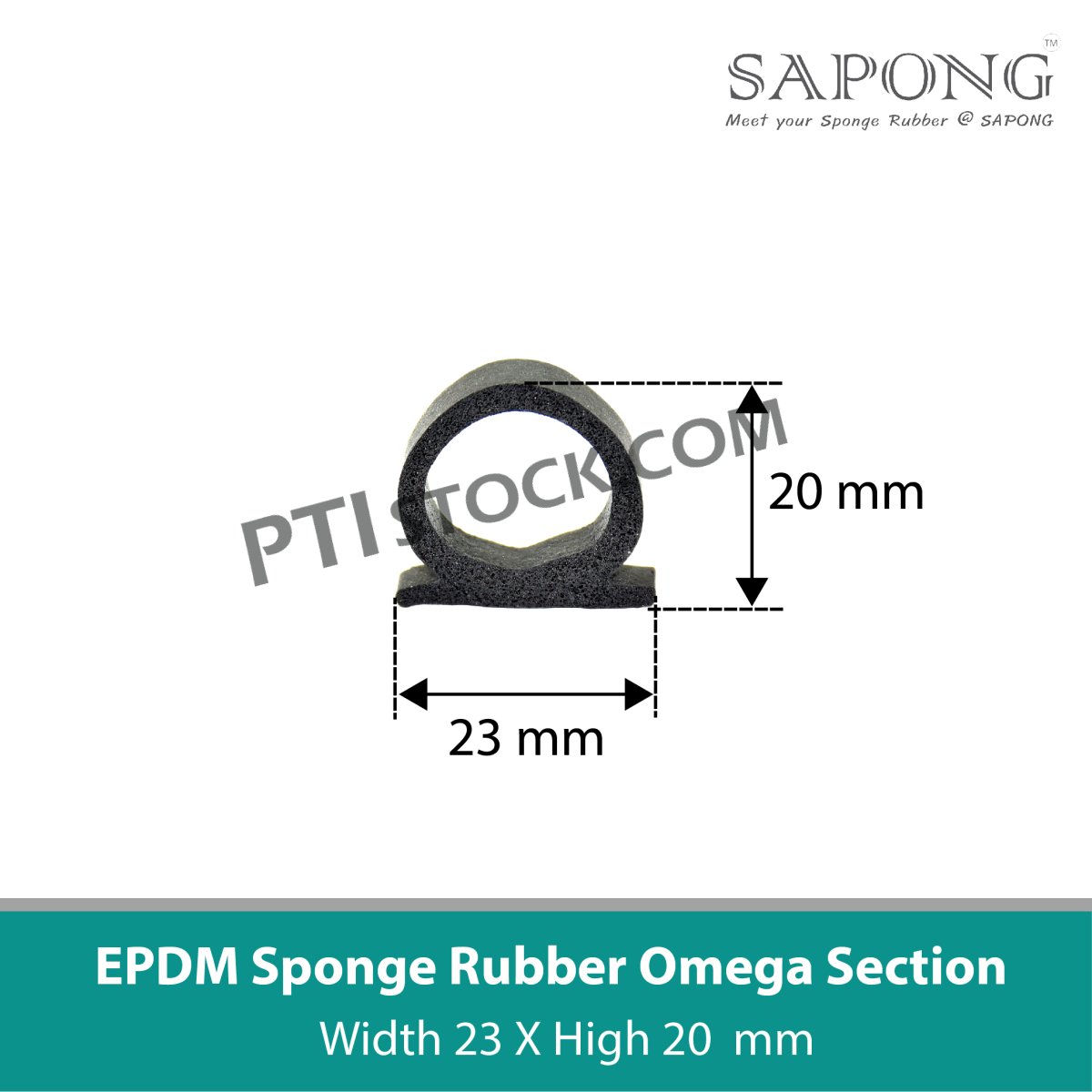 EPDM Sponge Rubber Omega Section 23x20 mm Tel : 022577154 LINE ...