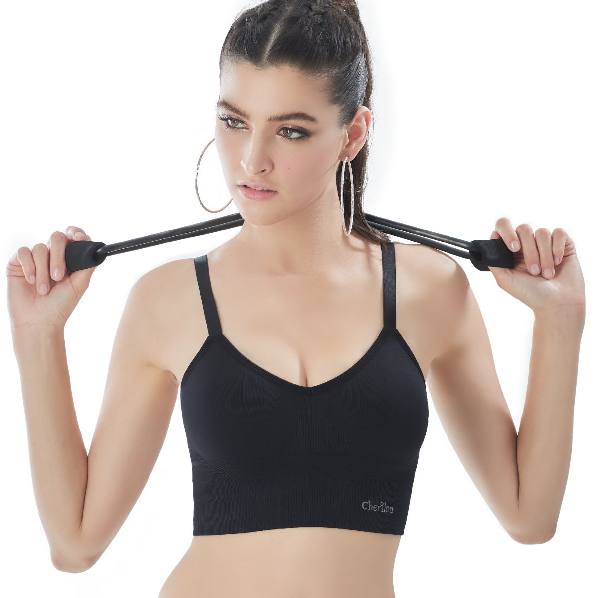 Active Bra บราไร้ตะเข็บดีไซน์ Active รหัส TBRA11 สีดำ - cherilon