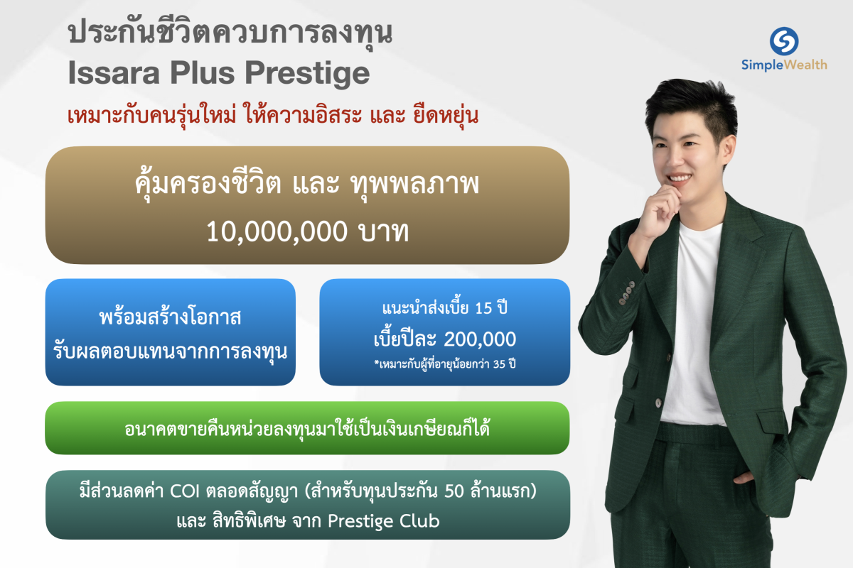 รีวิว ประกันชีวิต ทุน 10 ล้านบาท Unit-Linked AIA Life Issara Prestige ...
