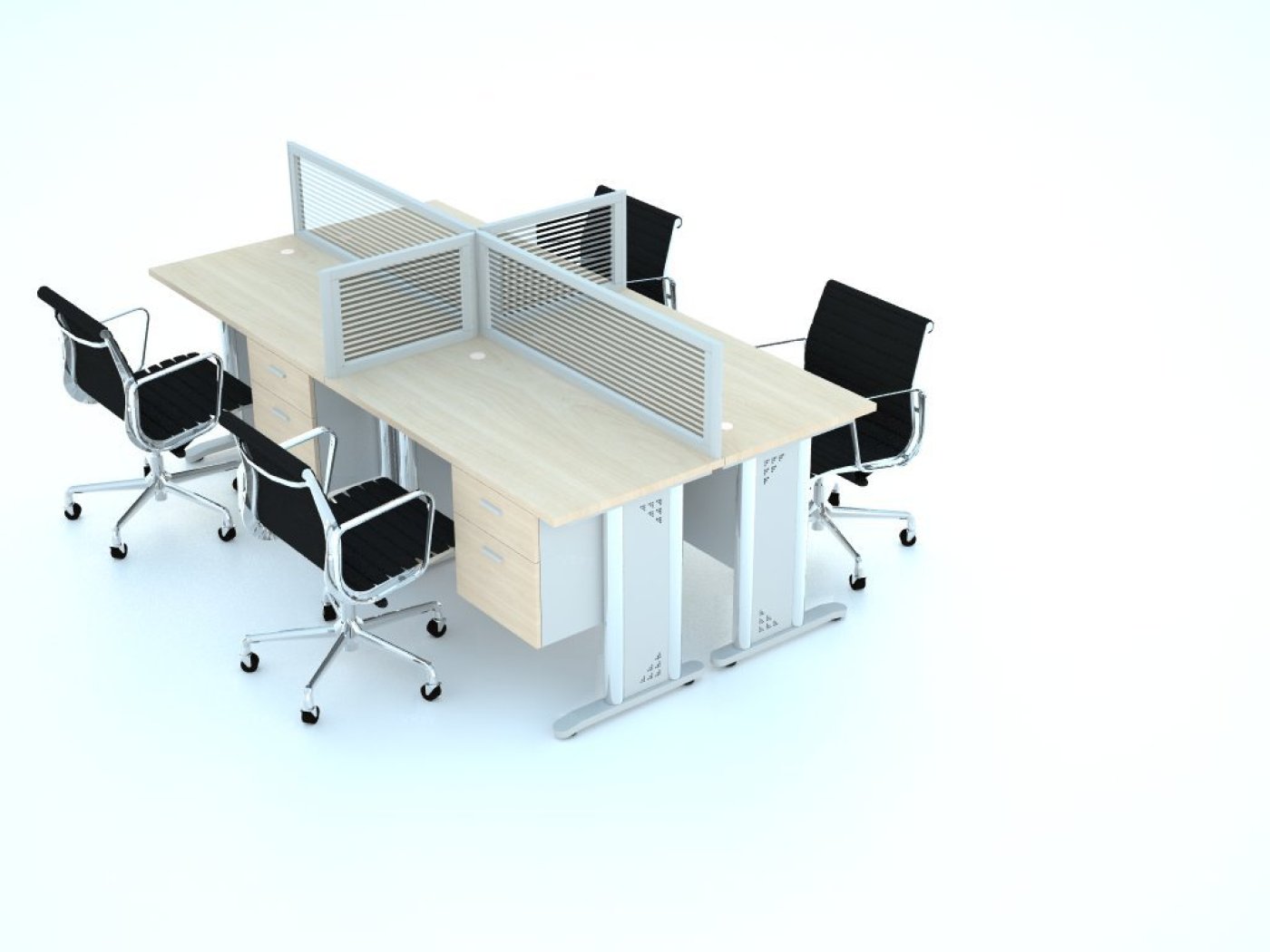 โต๊ะทำงานกลุ่ม-4-ที่นั่ง - OfficeBKK โรงงานเฟอร์นิเจอร์สำนักงาน โต๊ะทำงาน เก้าอี้ทำงาน