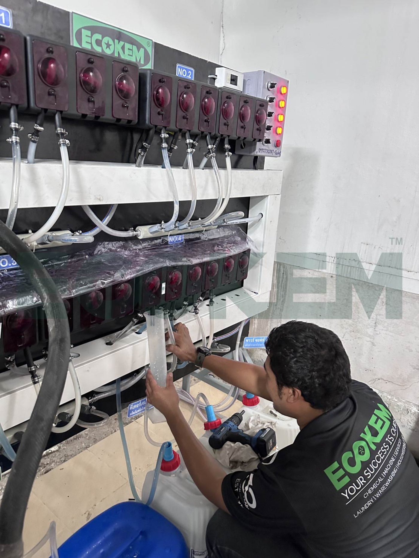 Automatic Laundry Chemical Dispensing System Installation