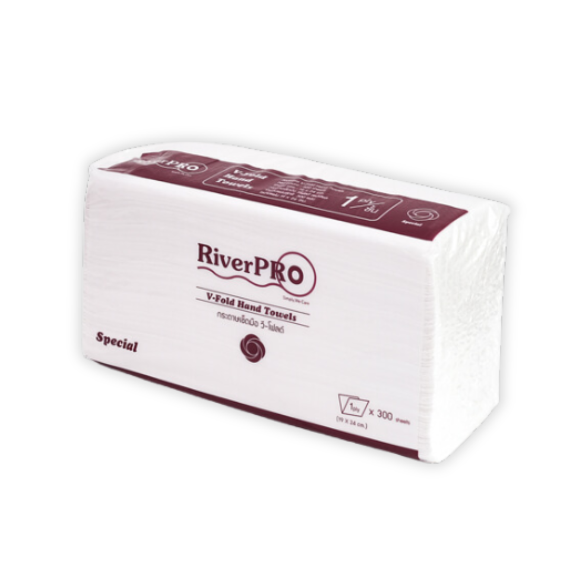 RiverPRO ริเวอร์โปร์ กระดาษเช็ดมือสีธรรมชาติ วี-โฟลด์ อีโคโนมี่