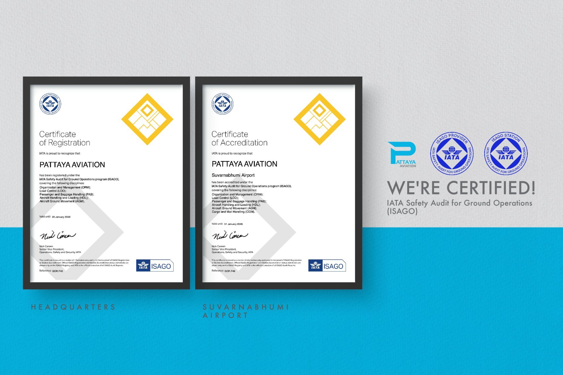 PATTAYA Aviation has successfully obtained ISAGO certification