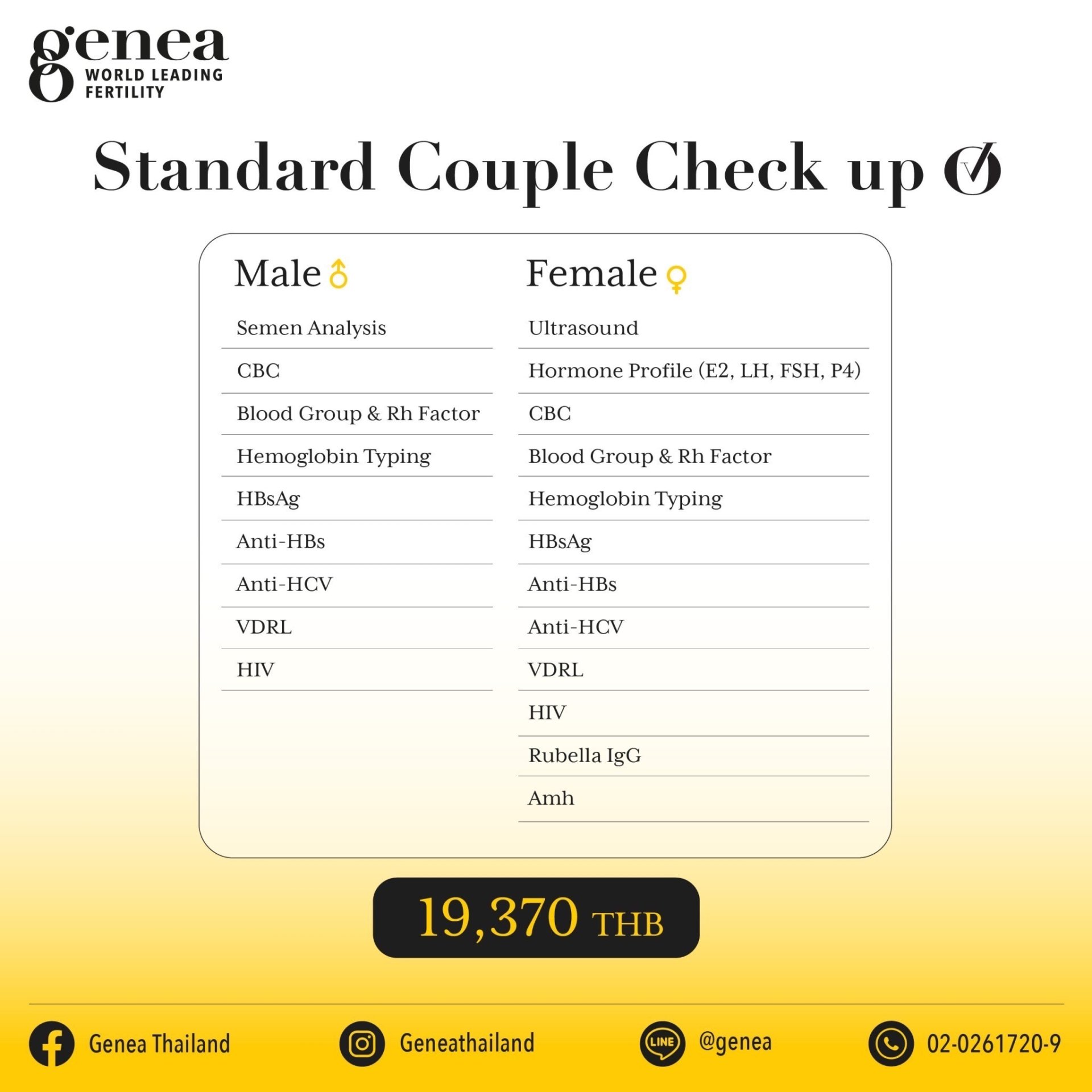 Package Prices - Genea Thailand | World Leading Fertility Clinic in Bangkok.