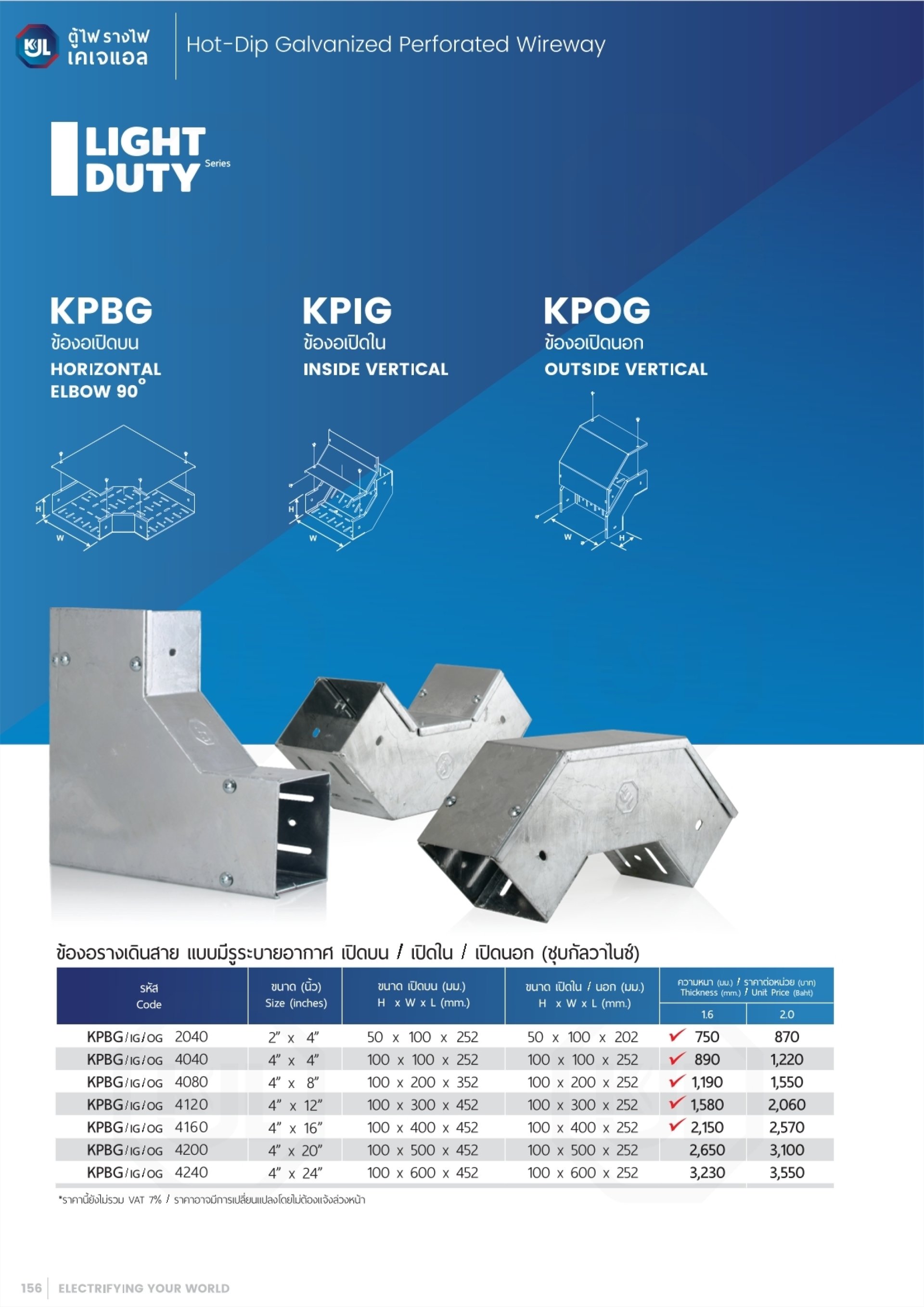 KJL KPSG รางเคเบิ้ลเทรย์ ชุบกัลวาไนซ์ Hot-Dip ราคาส่ง