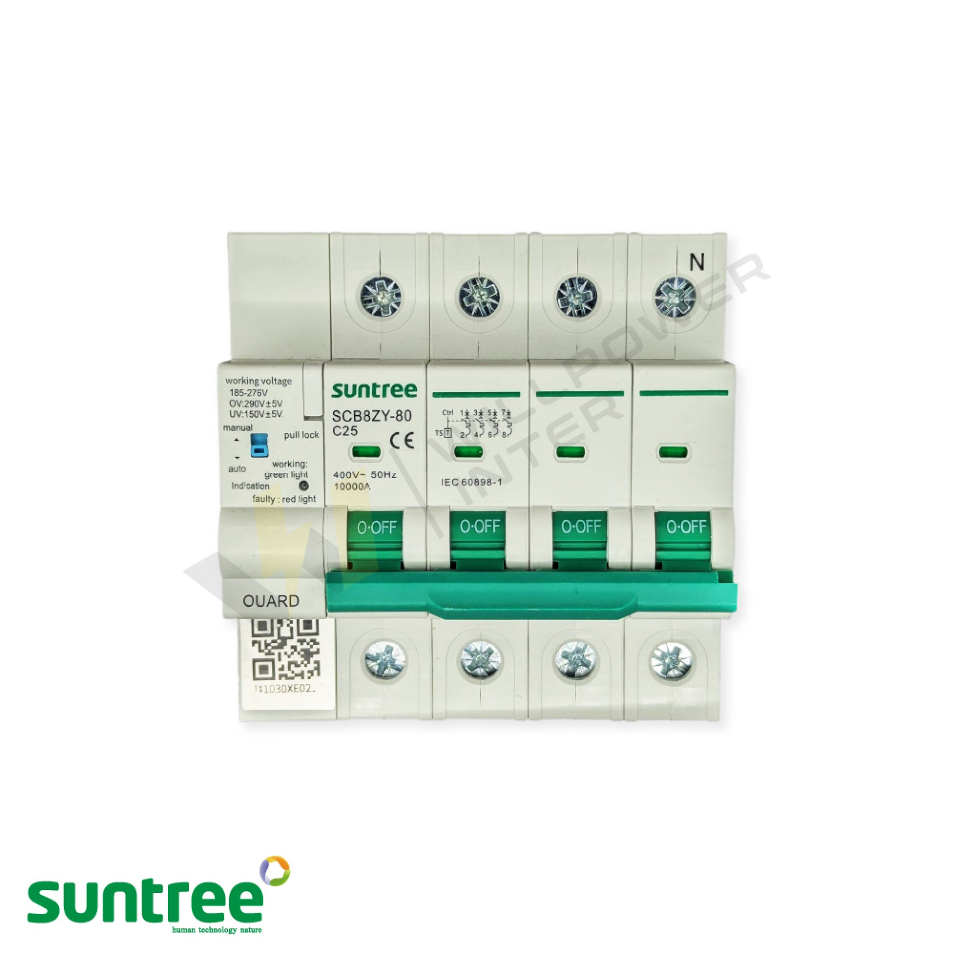 SUNTREE / SQ8T-63 AC ATS 4P 63A 400V สวิตช์สลับแหล่งจ่ายไฟฟ้าอัตโนมัติ ...