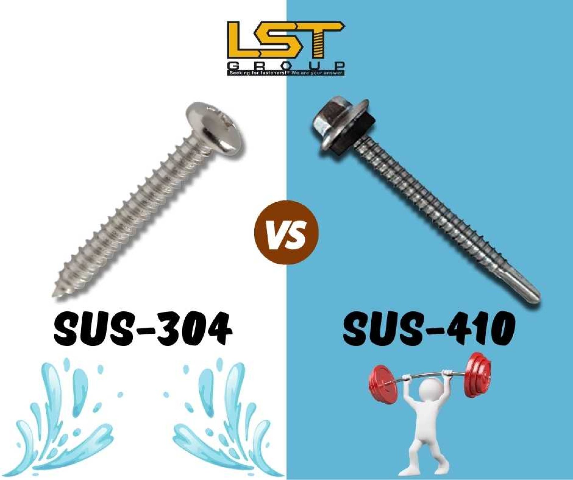 เลือกสกรูสแตนเลส SUS-304 กับ SUS-410 ต้องพิจารณาจากอะไรบ้าง?