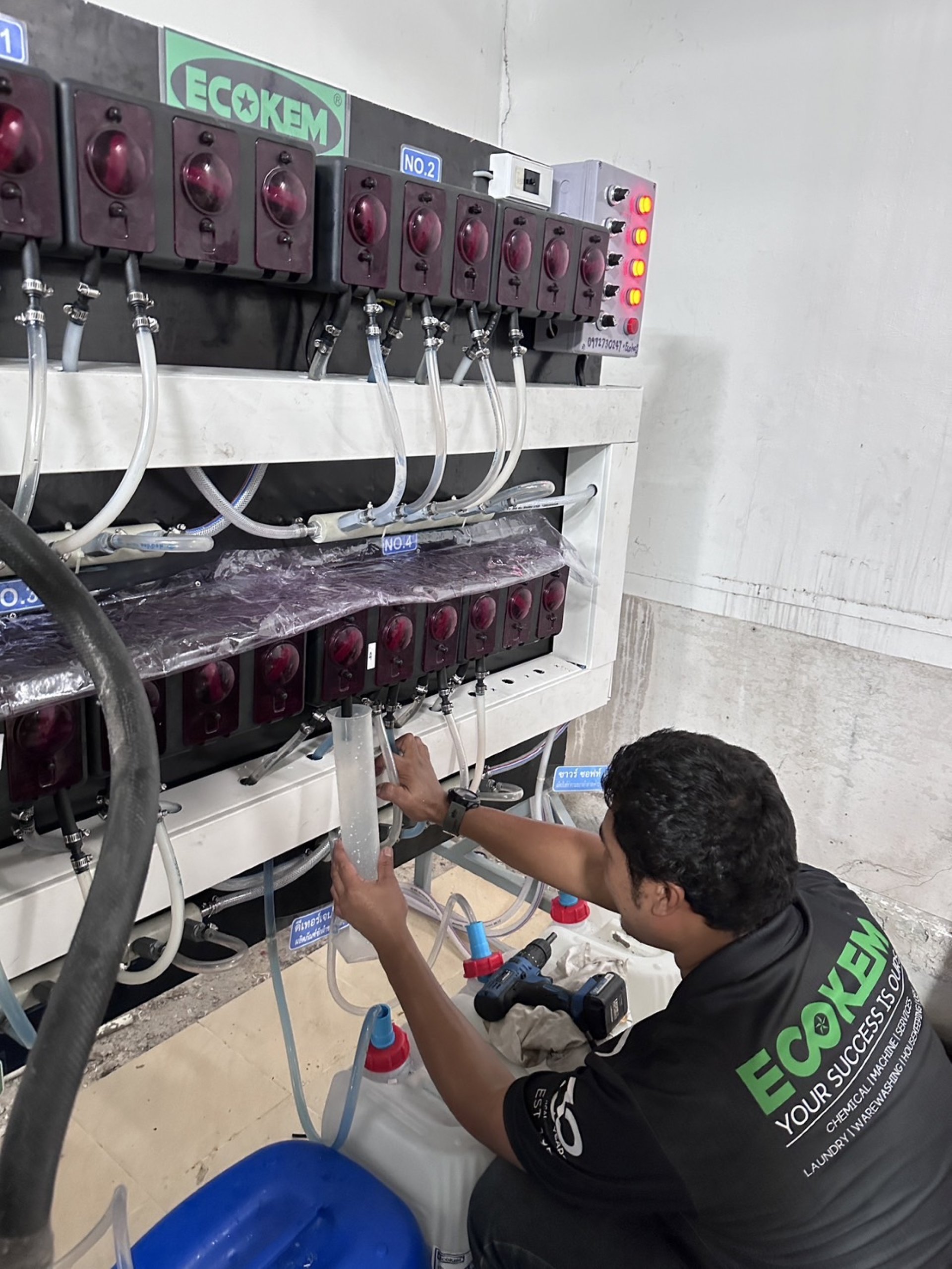 Automatic Laundry Chemical Dispensing System Installation