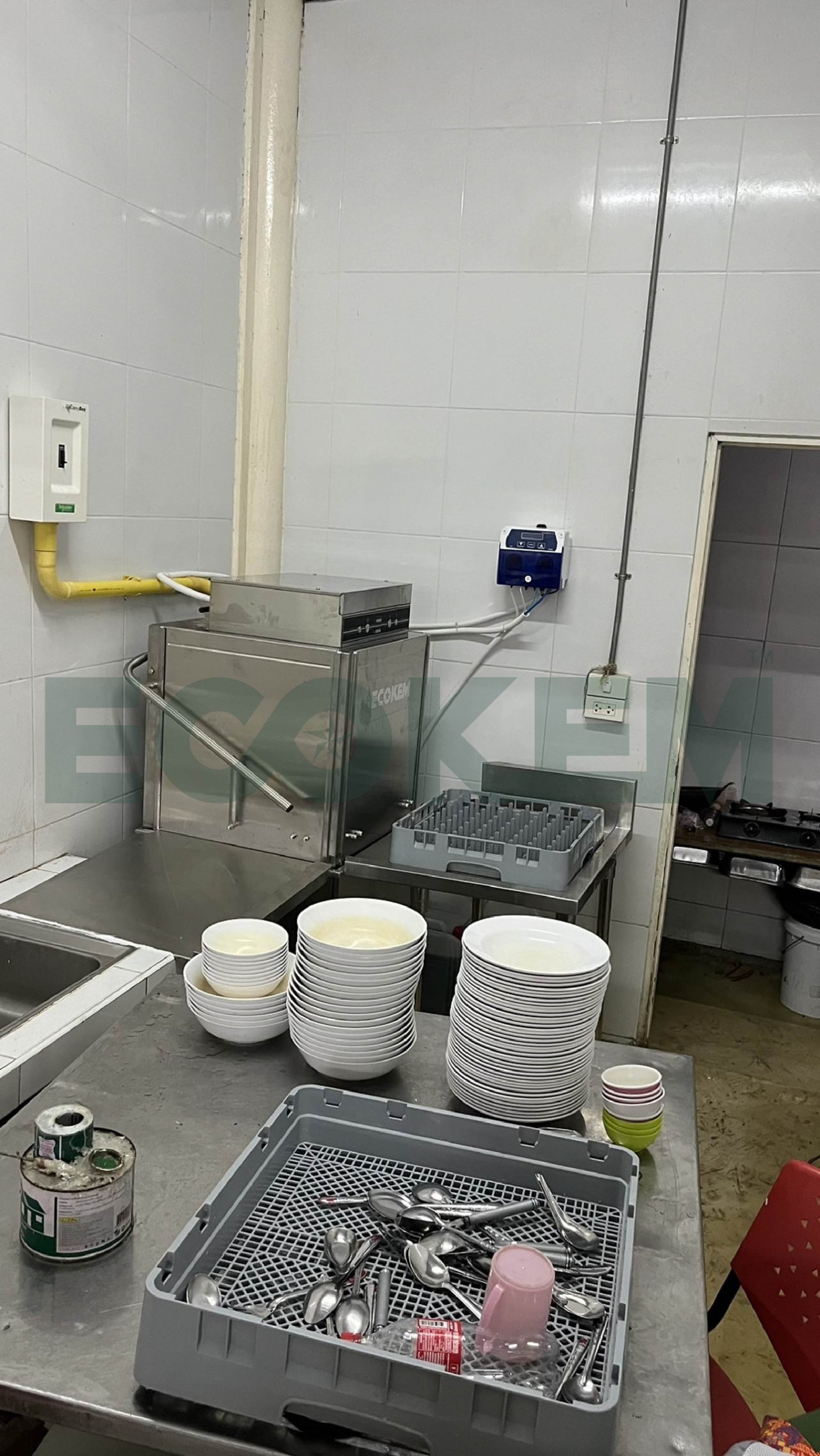 Dishwasher with Automatic Chemical Dispensing System Installation