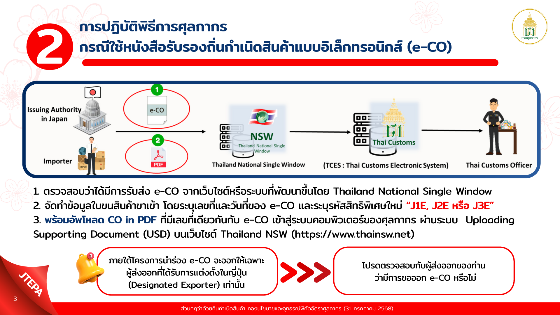 Electronic Certificate of Origin (e-CO) under the Pilot Project between ...